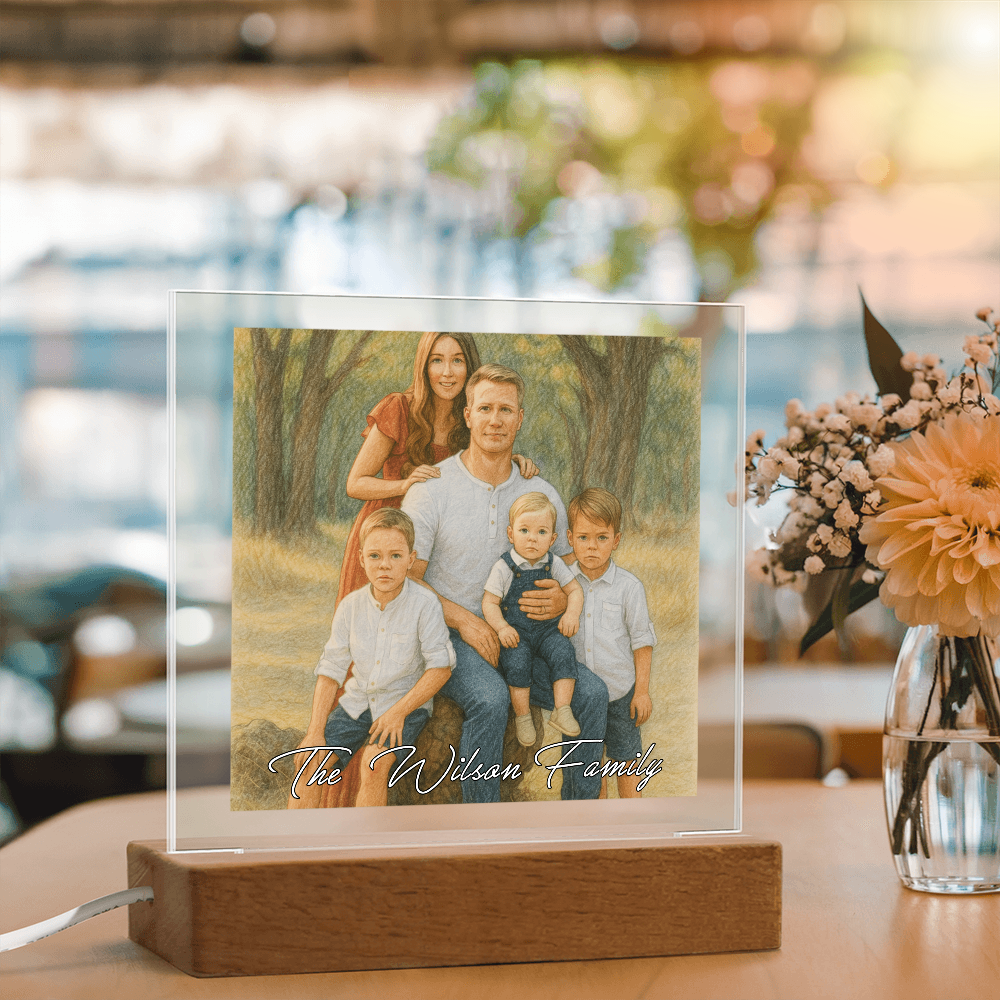 Custom Family Portrait LED Acrylic Frame – heartaccent.com