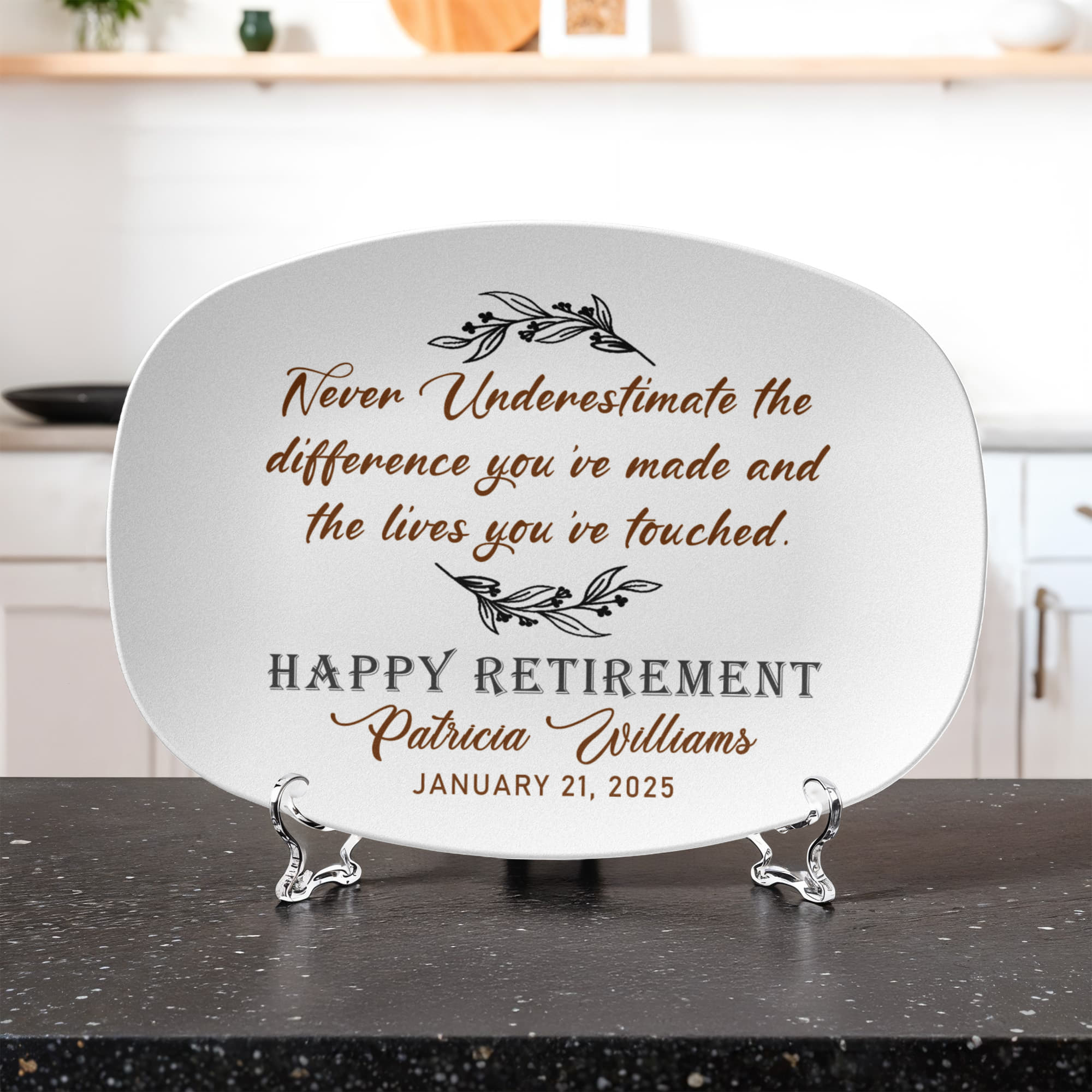 Custom Retirement Keepsake Plate with Quote – heartaccent.com
